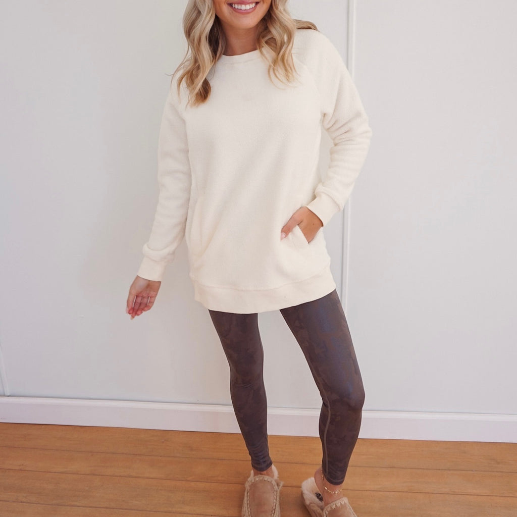 Natalie Fleece Pullover - Ivory – Indie Collection