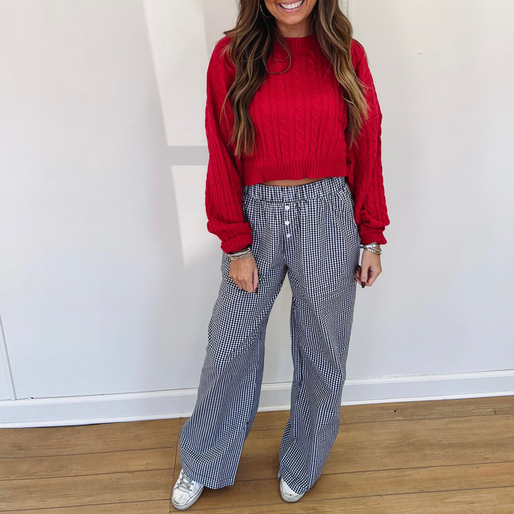 Gingham Plaid Pants - Black/White – Indie Collection