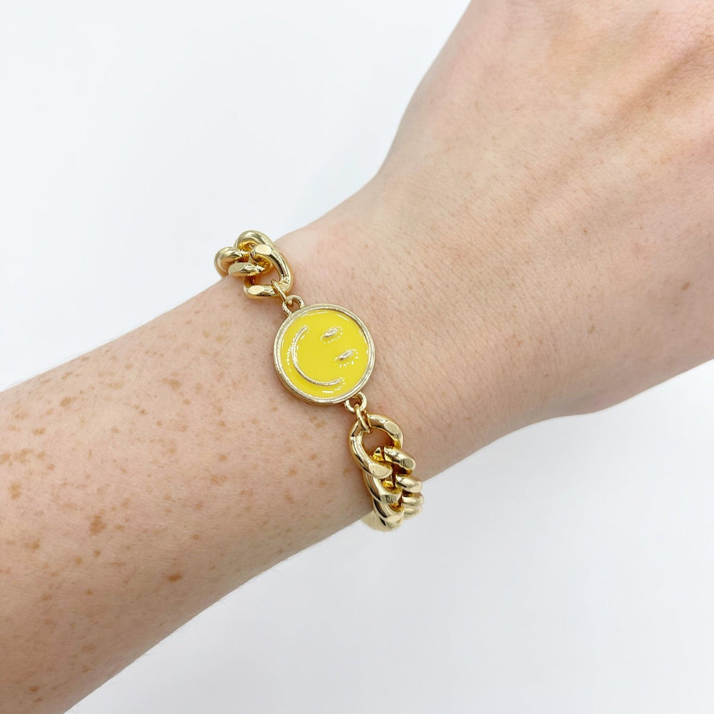 Smiley Face Chain Bracelet – Indie Collection