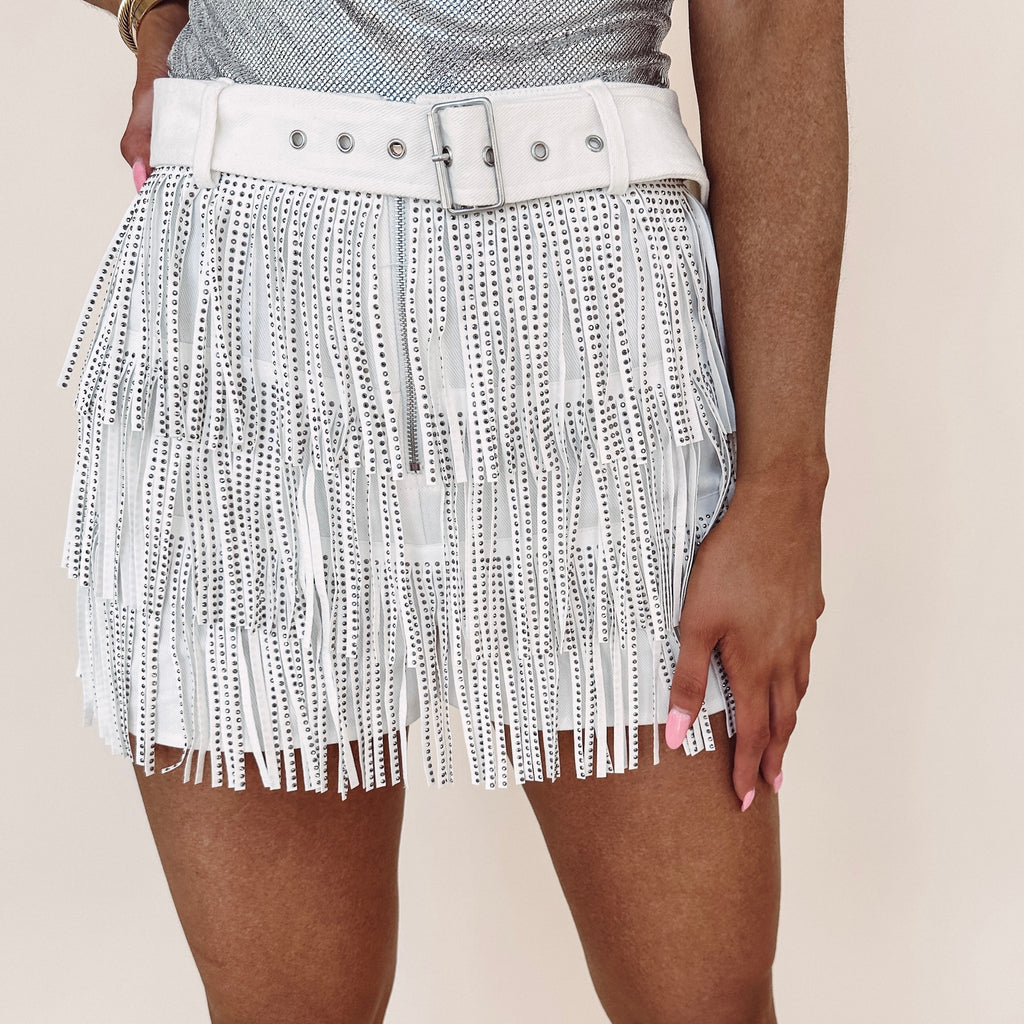 White Fringe Skort – Indie Collection